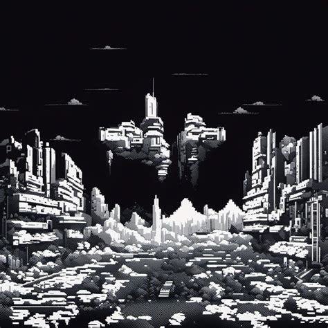 Pixel Art Stylish 1bit White And Black Only One Tank In The Middle Of