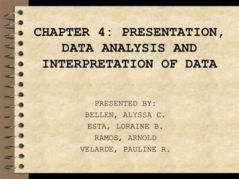 Research Chapter 4presentation Analysis And Interpretation Of Data