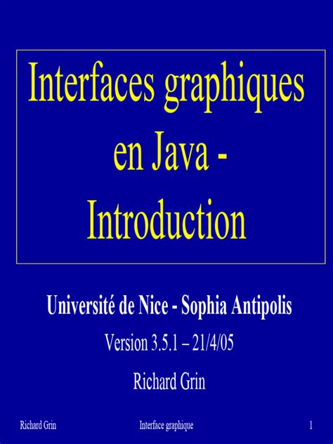 Interface Graphique Java Pdf