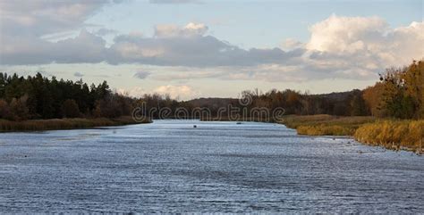 The Flood Of A Wide River Under A Thunderstorm Stock Image Image Of Lake Small 410261185