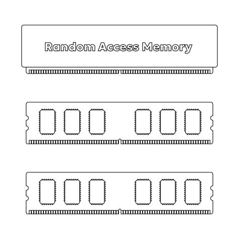Random Access Memory Or Ram Computer Icon Vector Illustration Outline Design 25868254 Vector