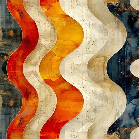 Abstract Wavy Patterns In Warm And Cool Tones Creating A Dynamic Visual Experience Stock