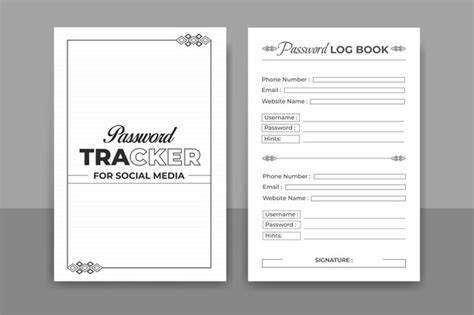 Premium Vector Password Tracker Diary Log Book Design And Kdp Interior Print Template For