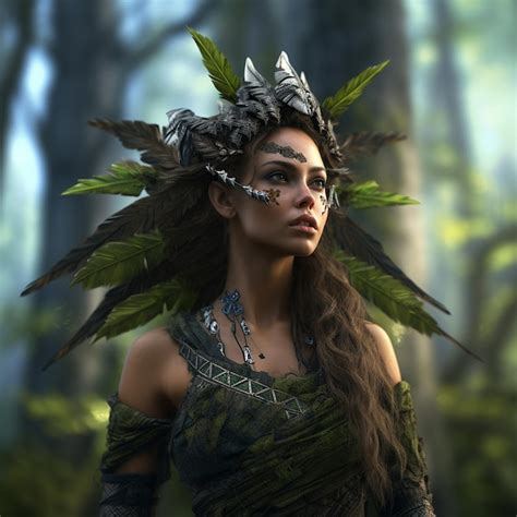 Premium Ai Image A Forest Beautiful Woman Pixies Fantasy Generative Ai