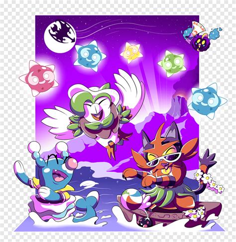 Pokémon Sun E Moon Fan Art Anime Bom Dia Roxo Violeta Png Pngegg
