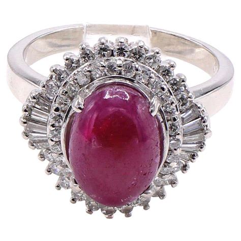 Cabochon Star Ruby Cocktail Ring For Sale At 1stdibs Star Ruby Rings