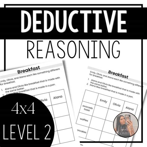 Deductive Reasoning Logic Puzzles 4x4 Level 2 By Nicolette Contella