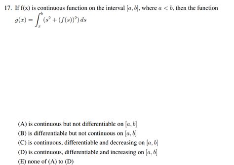 Solved 7 If F X Is Continuous Function On The Interval Chegg Com