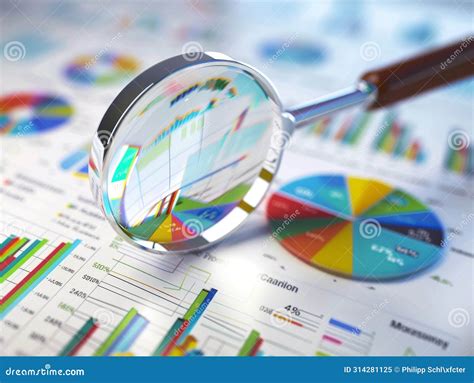 A Magnifying Glass Highlights The Intricate Details Of Charts And
