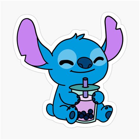 Stitch With Boba Wallpaper A Playful Decor Choice