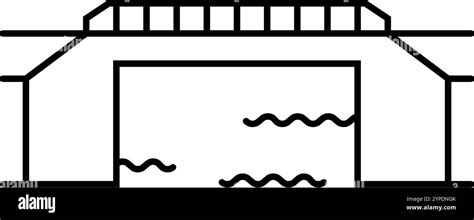 Girder Bridge Line Icon Vector Girder Bridge Sign Isolated Contour Symbol Black Illustration