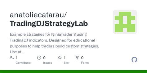 GitHub Anatoliecatarau TradingDJStrategyLab Example Strategies For NinjaTrader Using