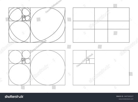 Golden Ratio Frames Set Method Golden Stock Vector Royalty Free