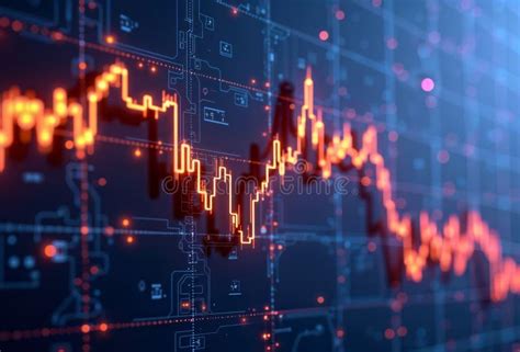 Complex Market Data Visualizations In Red And Blue Tones Generative Ai Stock Illustration