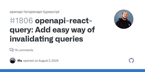 Openapi React Query Add Easy Way Of Invalidating Queries · Issue 1806