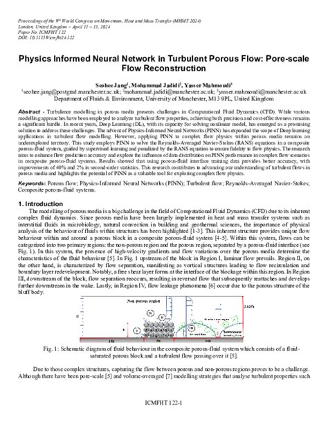 Pdf Physics Informed Neural Network In Turbulent Porous Flow Pore