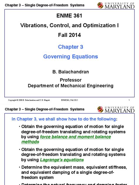Pdf Vibrations Chapter 3 Governing Equations Dokumentips