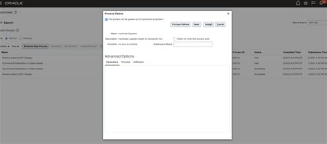 Unable To View Process Parameters For Inactivate Suppliers — Cloud Customer Connect
