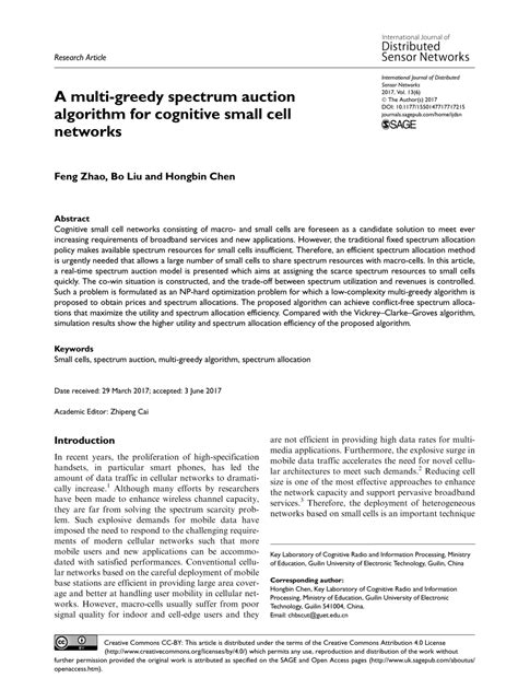 pdf a multi greedy spectrum auction algorithm for cognitive small