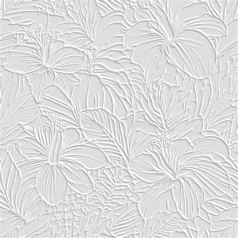 3d Emboss Textured Hand Drawn Floral Line Art Pattern With Exotic