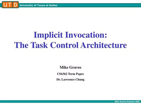 Ppt Implicit Invocation The Task Control Architecture Powerpoint