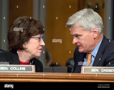 United States Senators Susaan Collins Republican Of Maine Left And