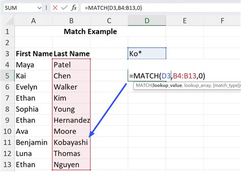 Using Excel Match With Examples And Formulas Coefficient