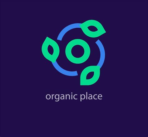 순환 유기 잎 생활 센터 로고 조경 디자인 정원 식물 자연과 생태 Vecto 프리미엄 벡터