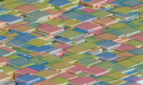 Abstract Digital Wallpaper Design Of Cubes On A Plane With Intersecting
