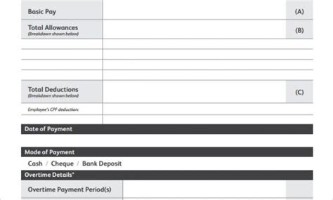 Free Payslip Templates In Pdf Ms Word Throughout Blank Payslip Template Various Templates