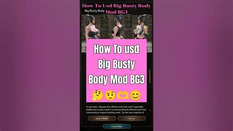 How To Use Big Buyst Body Mod Bg3 Bg3 Baldursgate3game Youtube