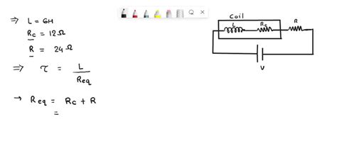 A 6 0 H Coil Whose Resistance Is 12 Ohms Is Connected In Series With A 24 Ohm Resistor And To A