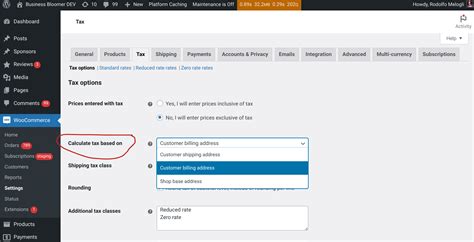 Woocommerce Set Customer Default Tax Location