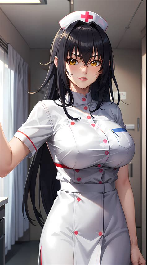 Anime Nurse In Uniform Holding A Glass Of Wine In A Room Seaart Ai