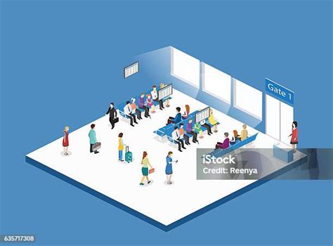 공항에서 등소 측정 플랫 3d 벡터 내부 대기실 3차원 형태에 대한 스톡 벡터 아트 및 기타 이미지 3차원 형태 개념 공항 Istock