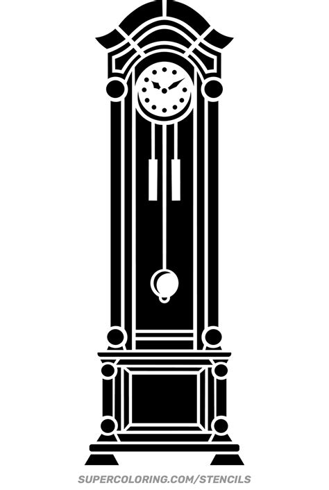 Stencil Of Grandfather Clock Free Printable Papercraft Templates