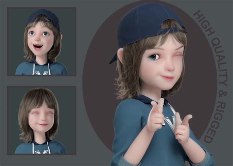 Cartoon Boy Rigged 3d Model Rigged Cgtrader