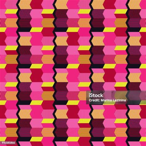 완벽 한 기하학적 패턴입니다 스트립 및 다각형의 텍스처입니다 밝은 색상과 간단한 모양 유행의 원활한 패턴 디자인입니다 0명에 대한 스톡 벡터 아트 및 기타 이미지 Istock