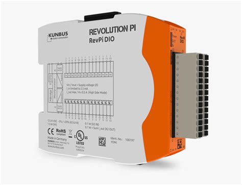 Digital I O Module Revpi Dio Title Digital I O Module Kunbus Dio HD Png Download Kindpng
