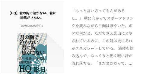 1 【hq】君の胸で泣かない、君に胸焦がさない。 【hq】君の胸で泣かない、君に胸焦がさない。 Pixiv