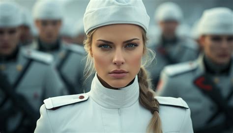 Free Photo Young Adults In Military Uniforms Confident And Smiling