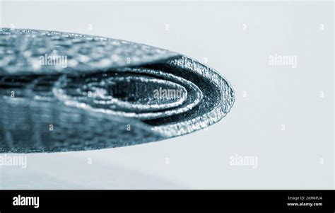 Object Printed On 3d Printer For Metal Close Up View Of Model Printed From Metal Powder On 3d