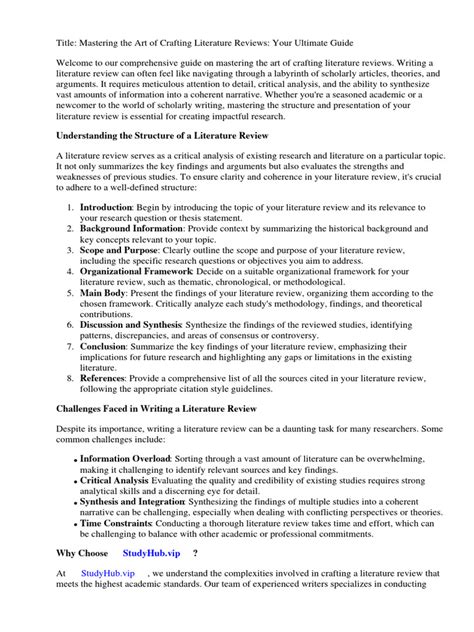 Literature Review Structure Pdf Literature Review Theory