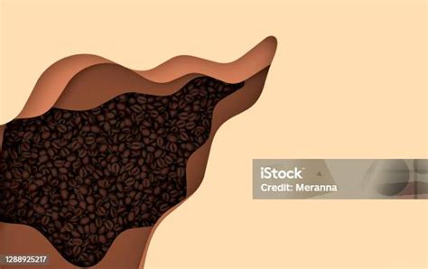 다크 갓 구운 커피 콩 3d 렌더링 배경 현실적인 커피 콩의 질량을 닫습니다 종이 파도 종이 접기 예술 가득 찬에 대한 스톡 사진 및 기타 이미지 Istock