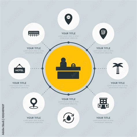 Circle Network Chart Hotel Location Nature Infographic Template With