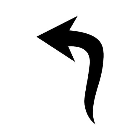 Premium Vector Arrow Curve Direction Icon Black Vector Graphics