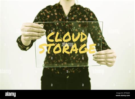 Hand Writing Sign Cloud Storage Business Overview Computing Connect