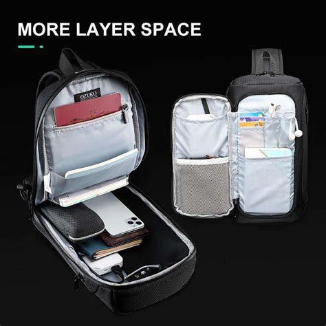 Ozuko Multifunction Men Chest Bag Anti Theft Male Sling Bags Waterproof Crossbody Messenger Bag