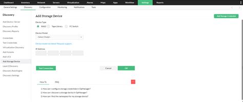 Discovering Storage Devices OpManager Help