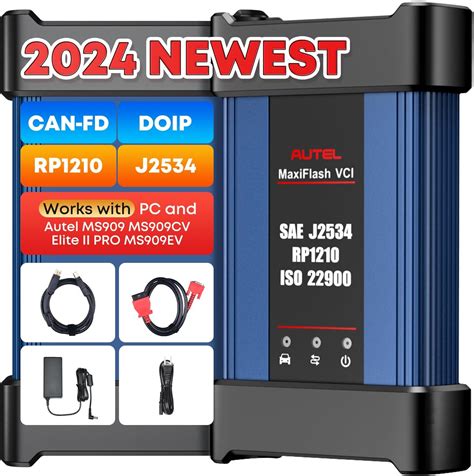 Autel J2534 MaxiFlash VCI, 2024 J2534 Reprogramming Tool, Pass-Thru ECU Programming Tool, DoIP ...